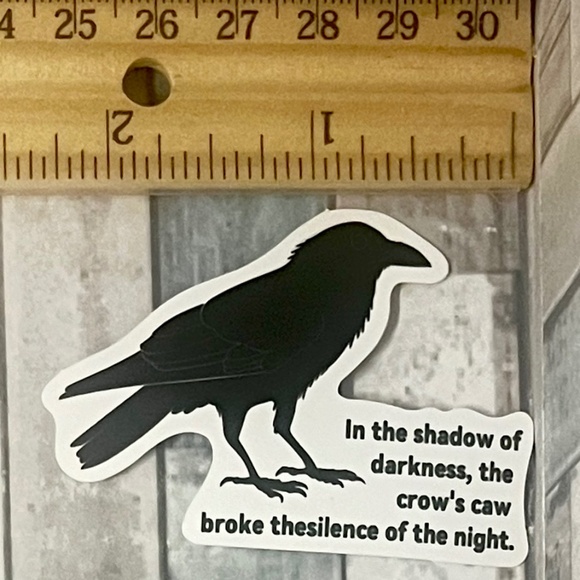 Office | 110 Raven Black Crow Reusable Waterproof Vinyl Sticker Decal ...